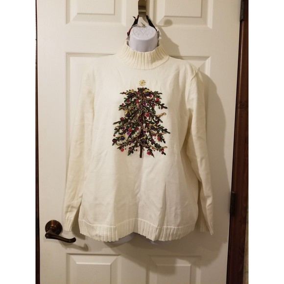 Quacker Factory | Sweaters | Women L Quacker Factory White Embroidery ...